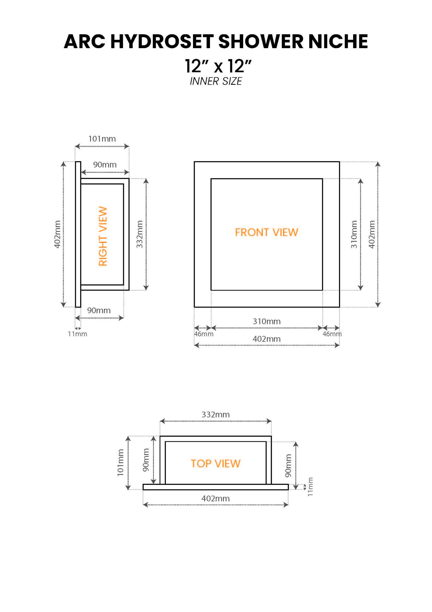 Hydroset Shower Niche – Arc Building Products