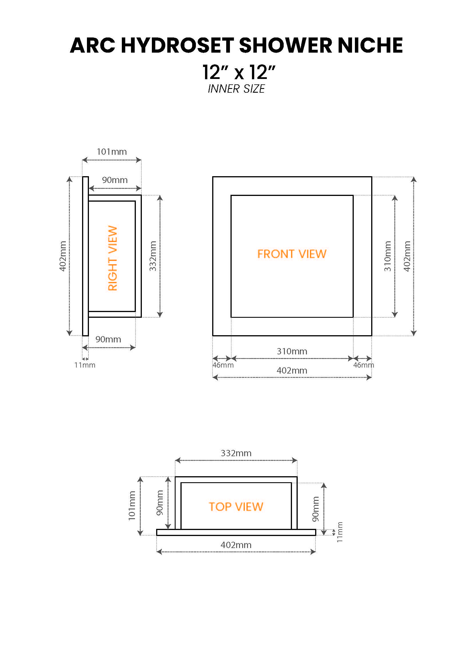 Hydroset Shower Niche – Arc Building Products