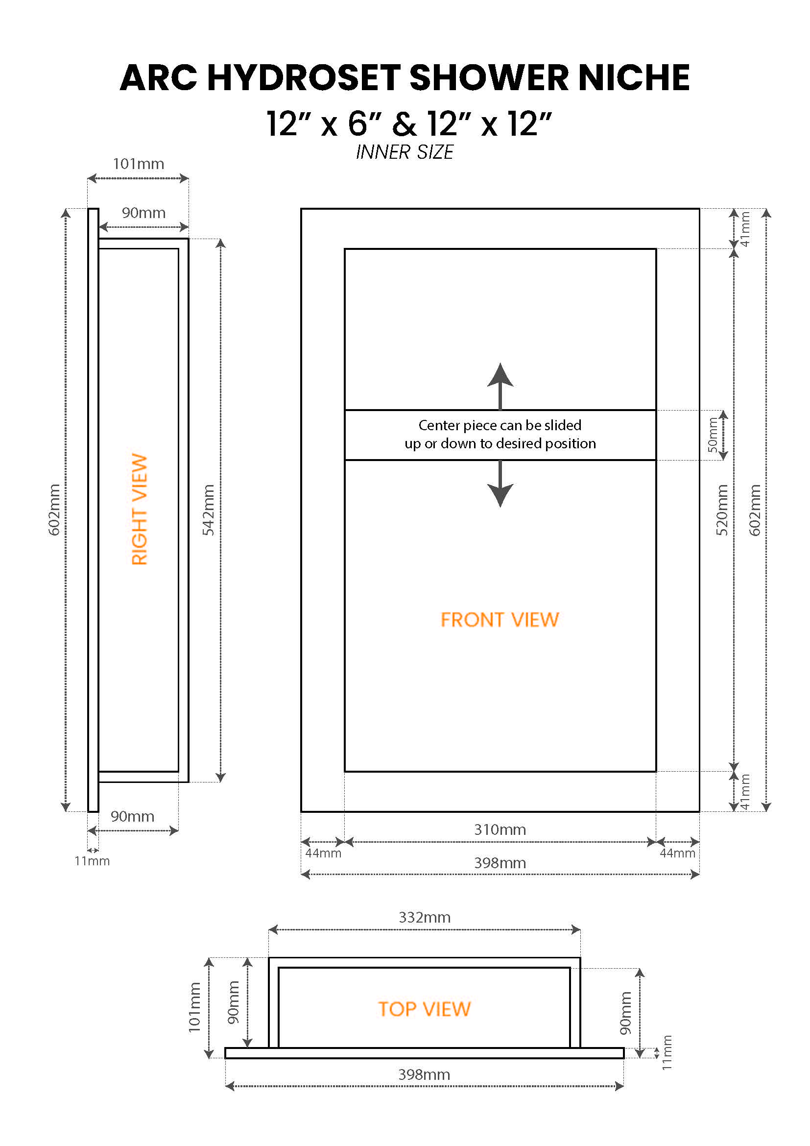 Hydroset Shower Niche – Arc Building Products