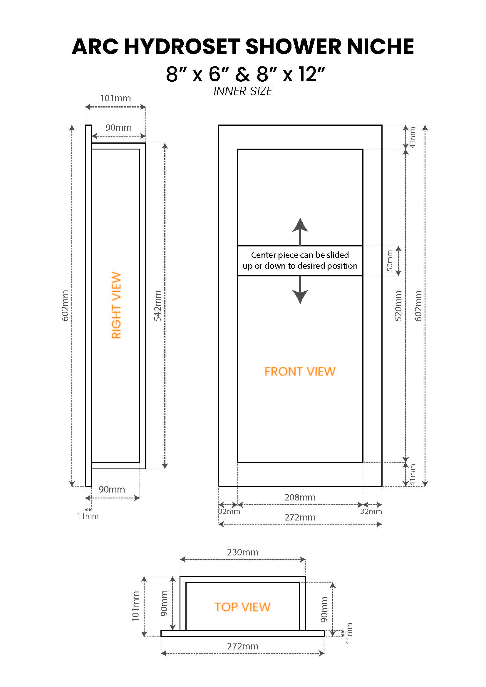 Hydroset Shower Niche – Arc Building Products